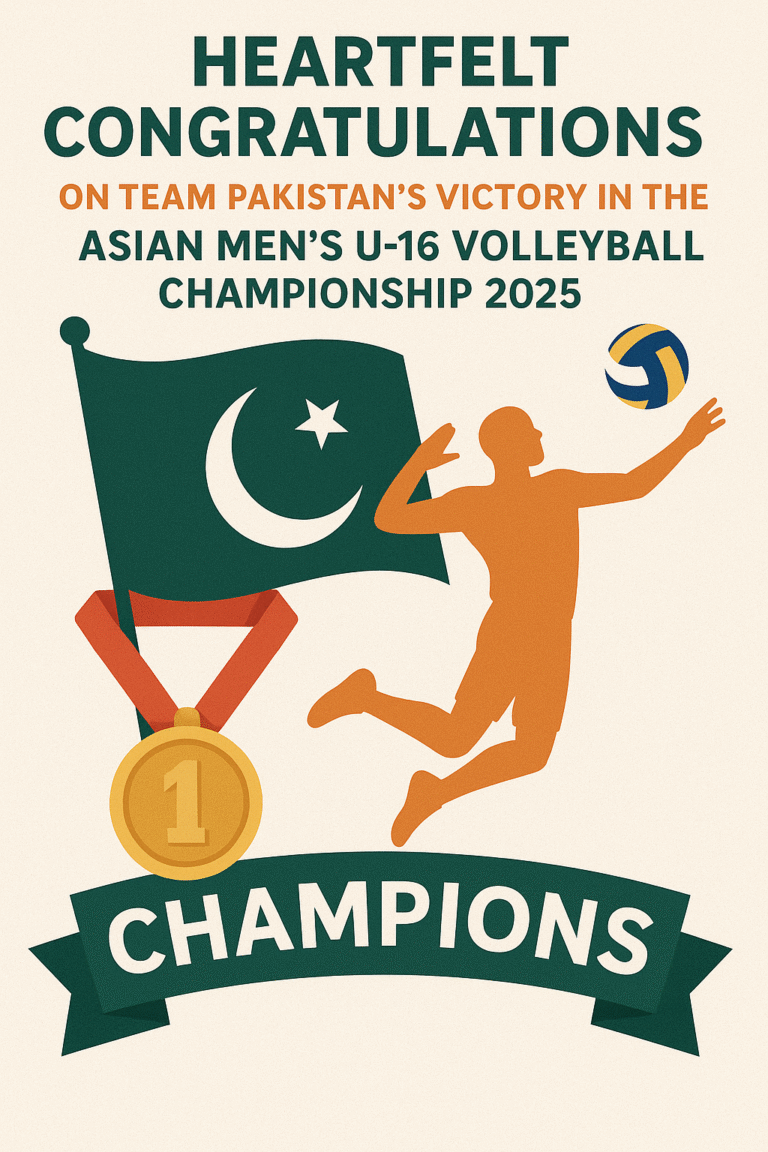 HEARTFELT CONGRATULATIONS ON TEAM PAKISTAN’S VICTORY IN THE ASIAN MEN’S ...